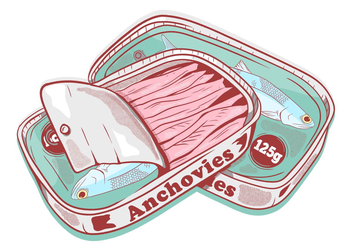 'Anchovies Tinned fish' Poster, picture, metal print, paint by mailbox ...
