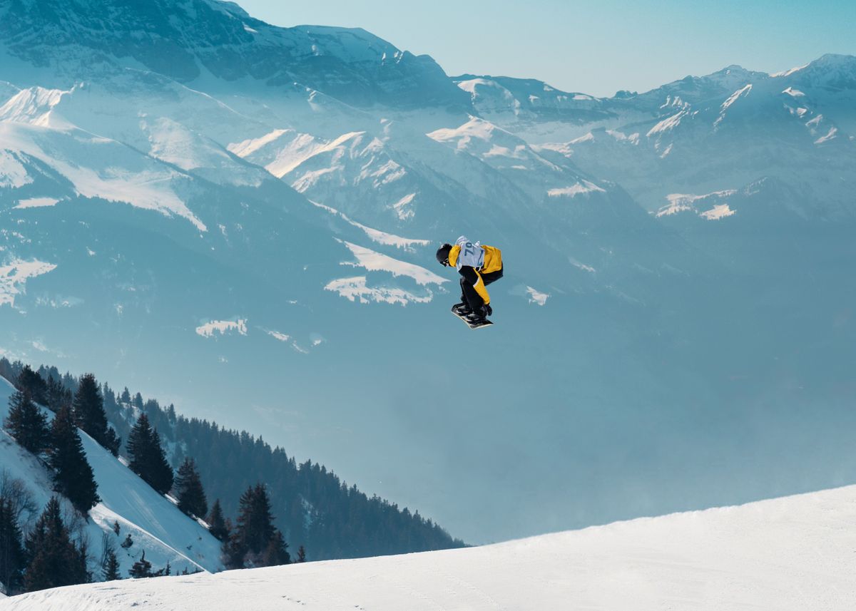 'snowboard jump' Poster by Adrien | Displate