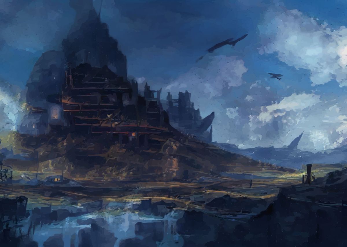 'The Ruins of Sentaru' Poster, picture, metal print, paint by matthew ...