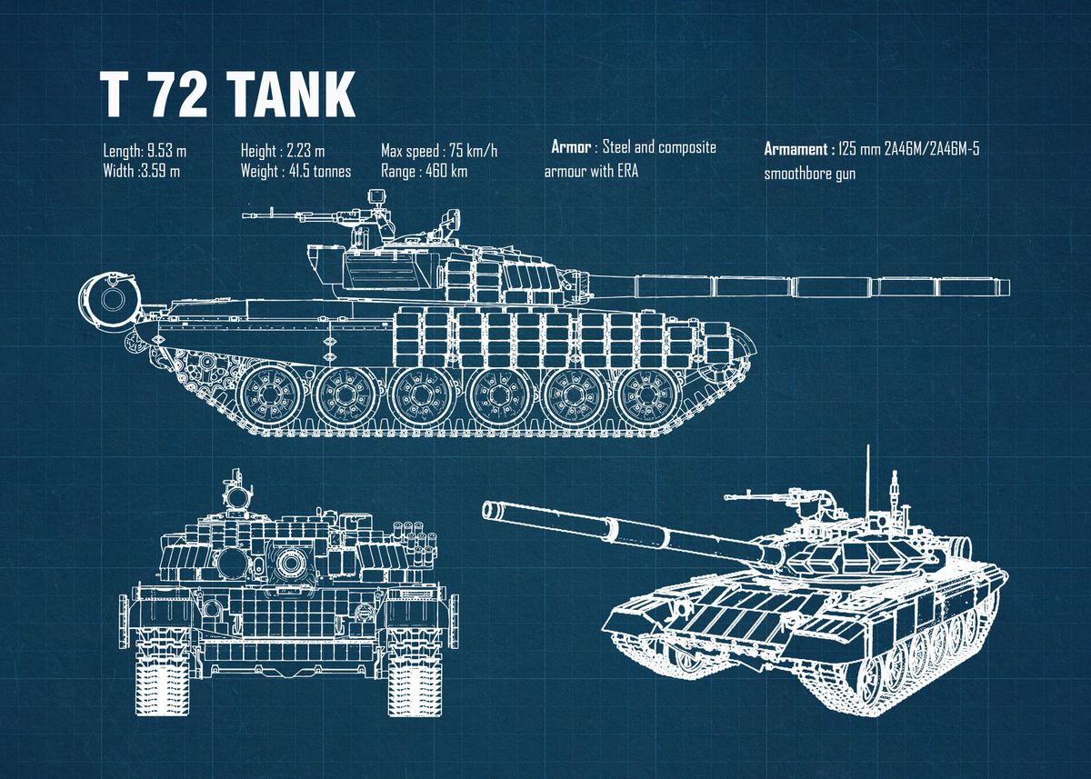 'T72 Tank' Poster, picture, metal print, paint by Flo Rutherford | Displate