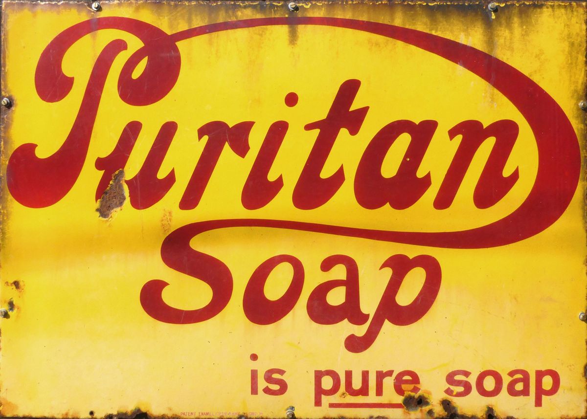 'Puritan Soap Vintage Sign' Poster, picture, metal print, paint by Jon ...