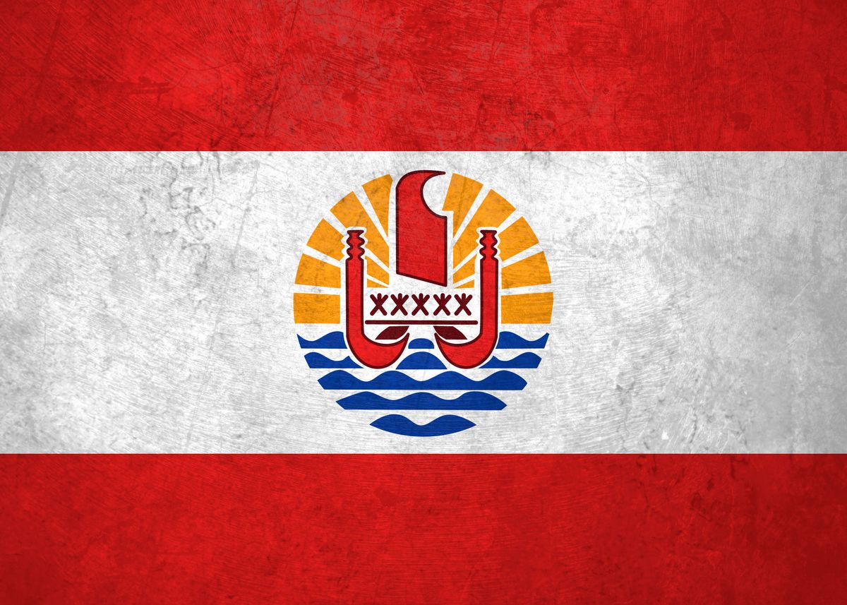'Flag of French Polynesia' Poster, picture, metal print, paint by ...