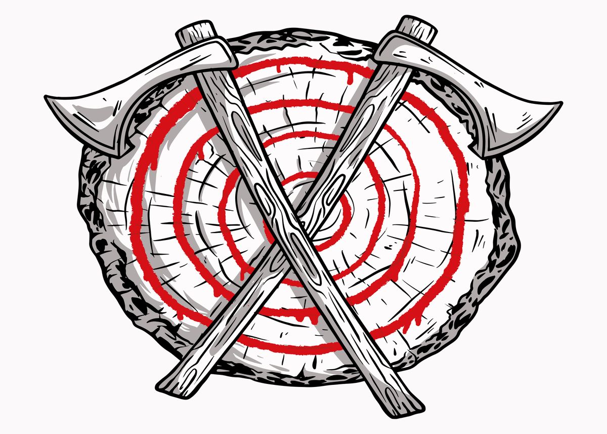 'Axe throwing' Poster, picture, metal print, paint by Bombdesign | Displate