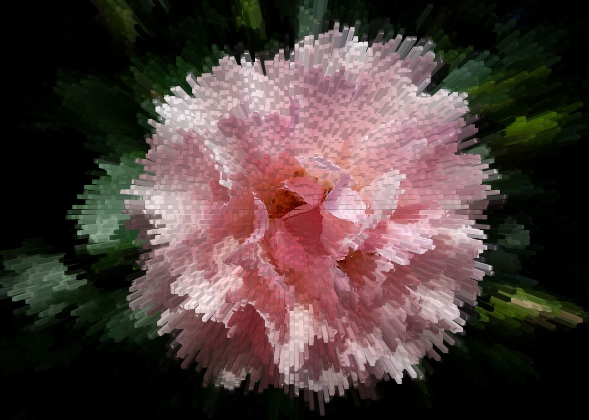 'Pastel pink rose pixel art' Poster, picture, metal print, paint by Edy ...