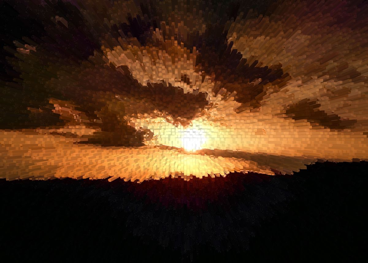 'Abstract summer sunset' Poster by Edy Art Space | Displate