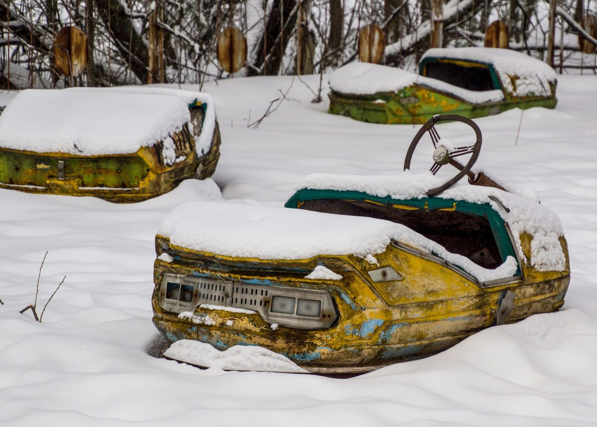 'Bumper Cars in Pripyat' Poster, picture, metal print, paint by Gavin ...