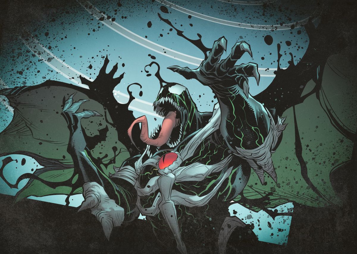 'Venom tongue' Poster, picture, metal print, paint by Marvel | Displate