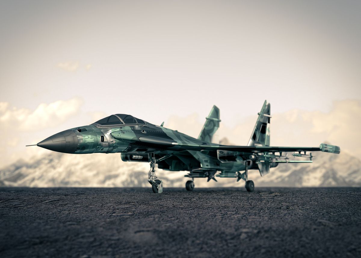 'SU27' Poster, picture, metal print, paint by Wes Jones | Displate