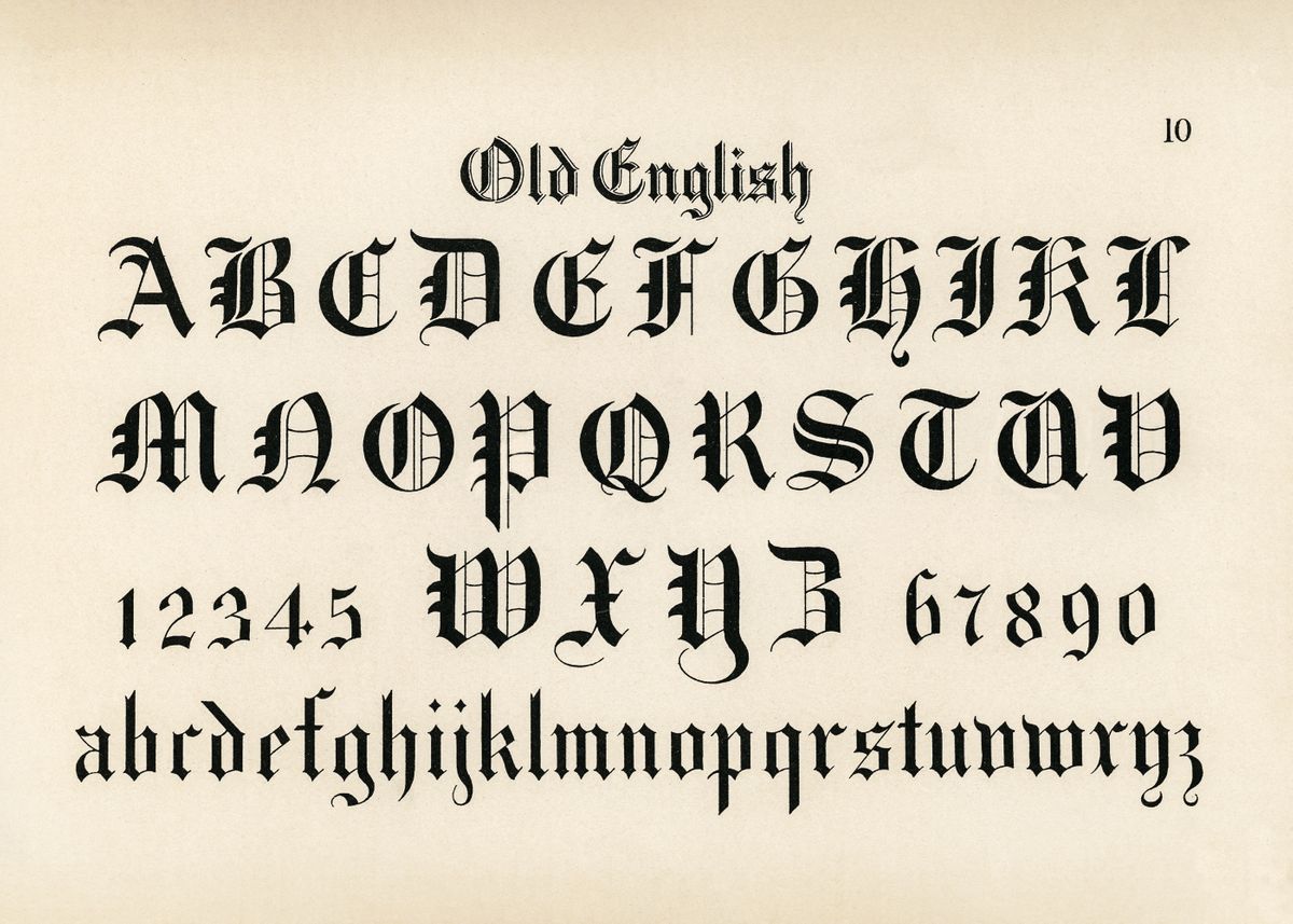 'OLD ENGLISH' Poster, picture, metal print, paint by CaptiveArtDesigns ...