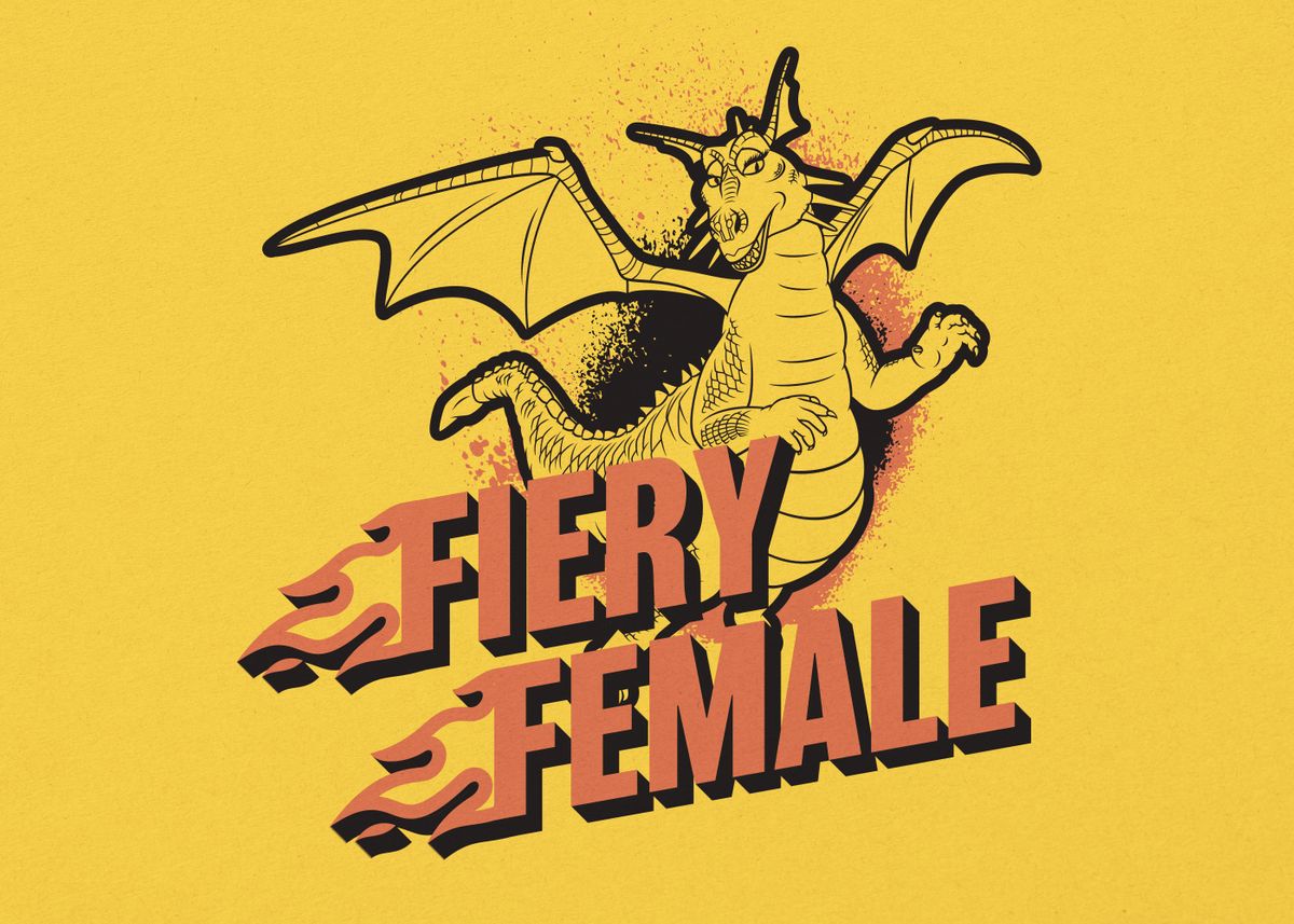 'Fiery Female' Poster, picture, metal print, paint by Shrek | Displate