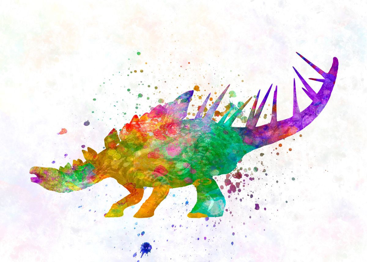 'kentrosaurus dinosaur' Poster, picture, metal print, paint by Cristina ...