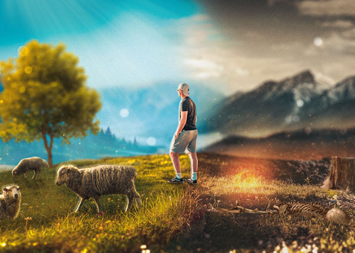 'Split Feelings' Poster, picture, metal print, paint by Sebastian ...