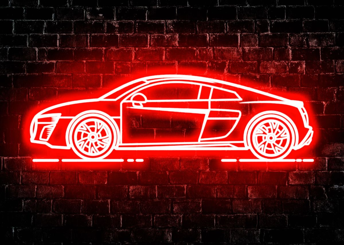 'Audi R8 Neon Car' Poster, picture, metal print, paint by Motivation ...