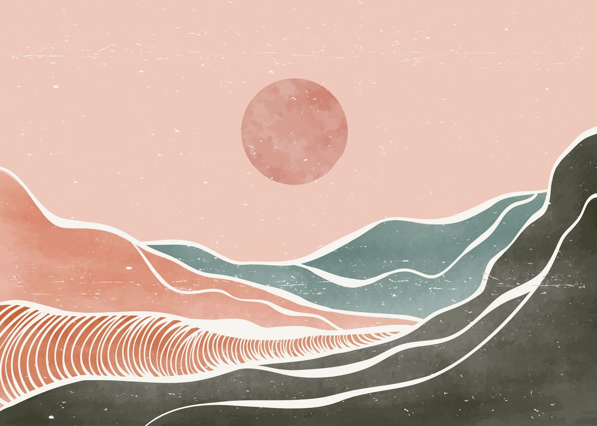 'Mountain and ocean wave' Poster by budi yanto | Displate