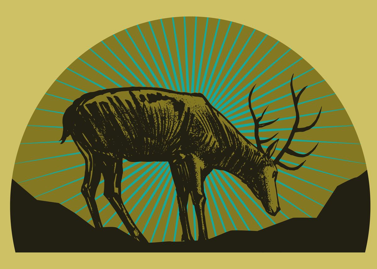 'Green Deer Poster Design' Poster by Bombdesign | Displate