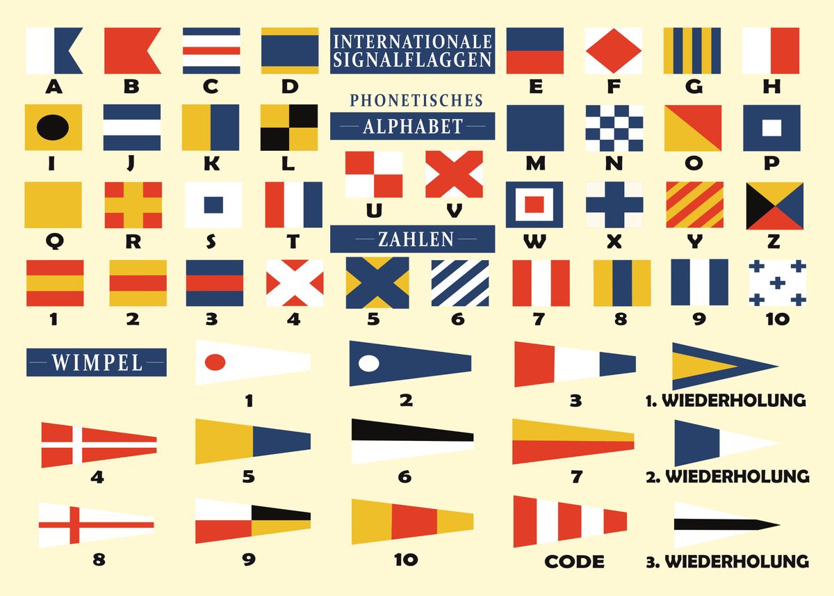'International signal flags' Poster, picture, metal print, paint by ...
