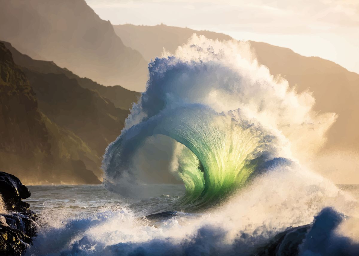 'Waves Poster' Poster by WAA STUDIO | Displate