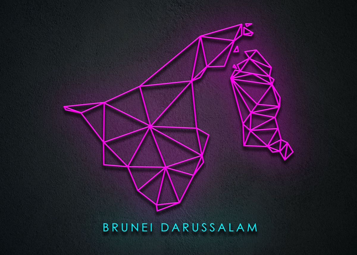 'BRUNEI' Poster, picture, metal print, paint by MoveUp | Displate