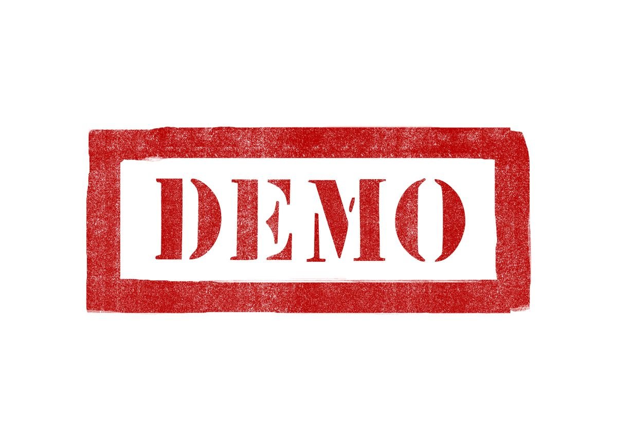 'Stencil text box demo stra' Poster, picture, metal print, paint by ...