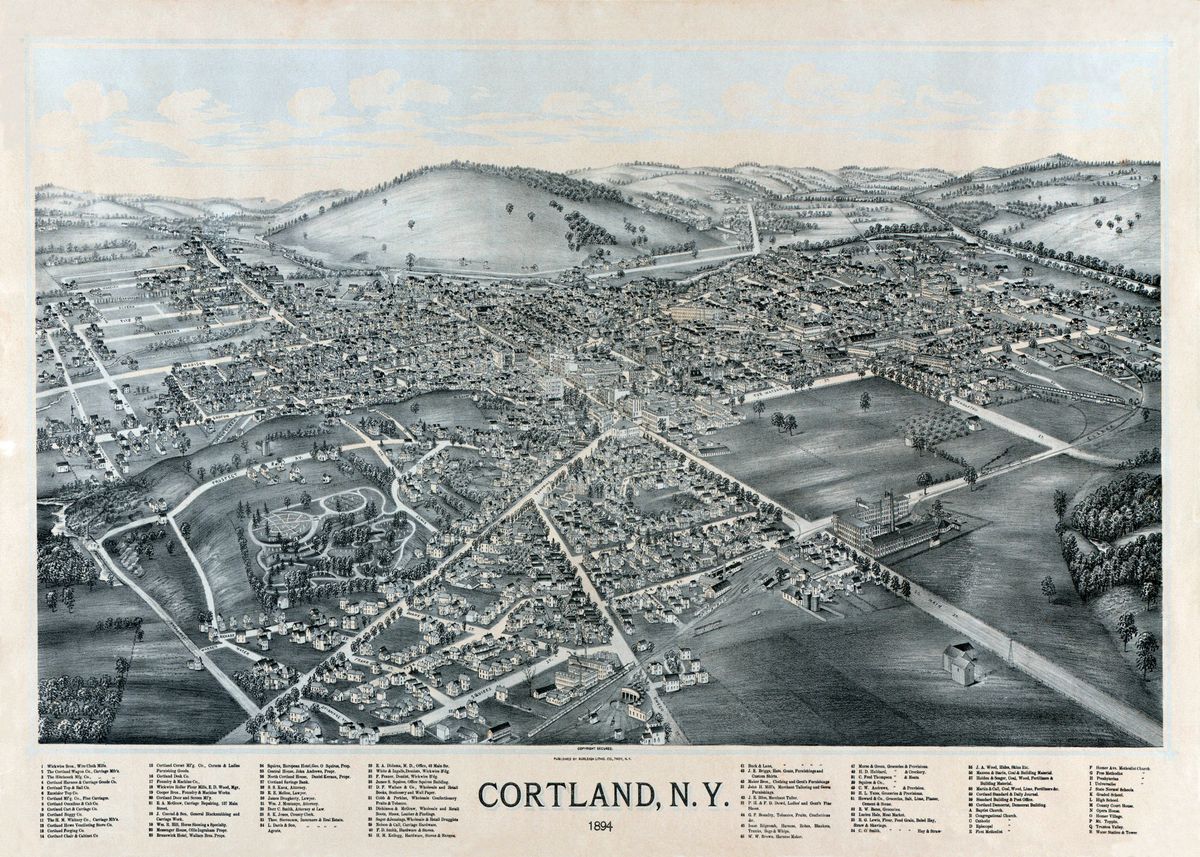 'Map of Cortland' Poster by Cristina Romero | Displate