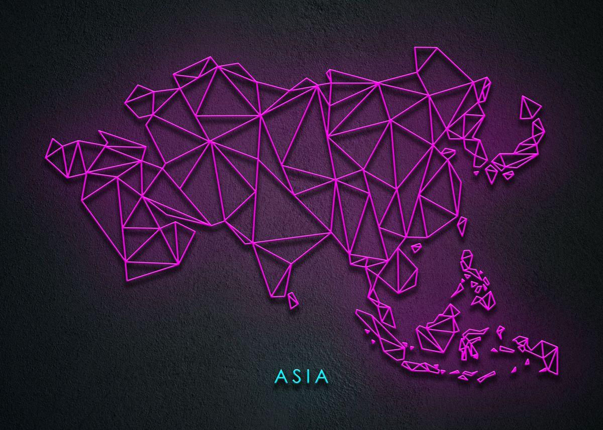 'ASIA' Poster, picture, metal print, paint by MoveUp | Displate