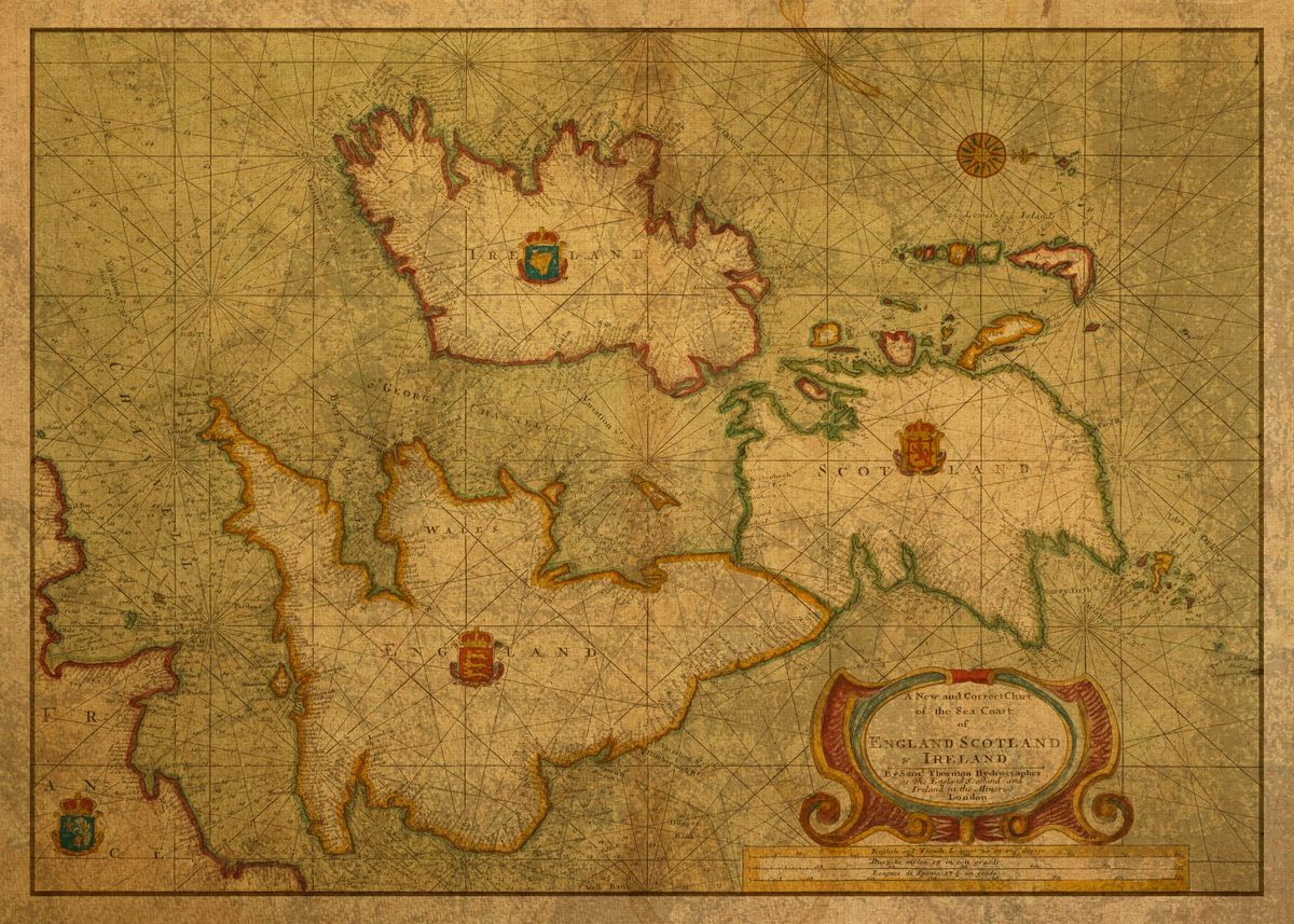 'United Kingdom 1600s Map' Poster by Design Turnpike | Displate