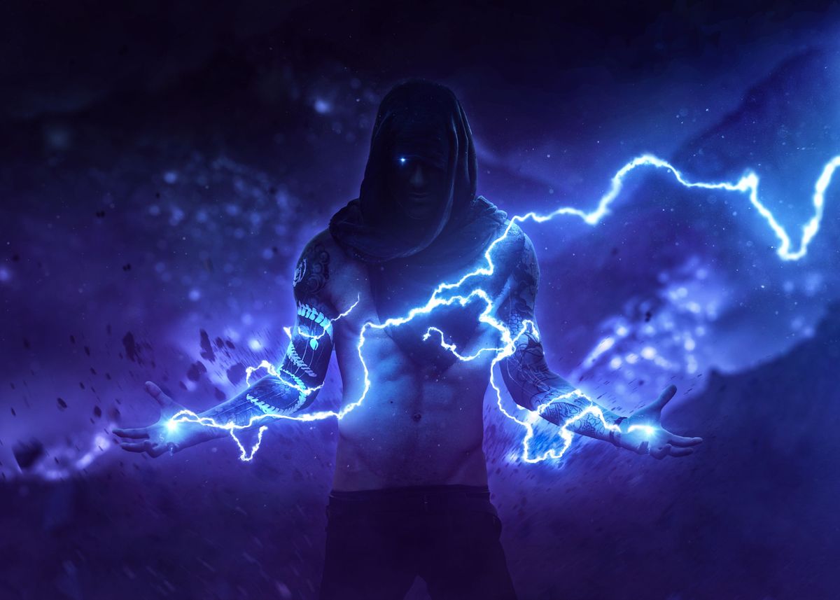 'Lightning Bender' Poster, picture, metal print, paint by Pascal Wagner ...
