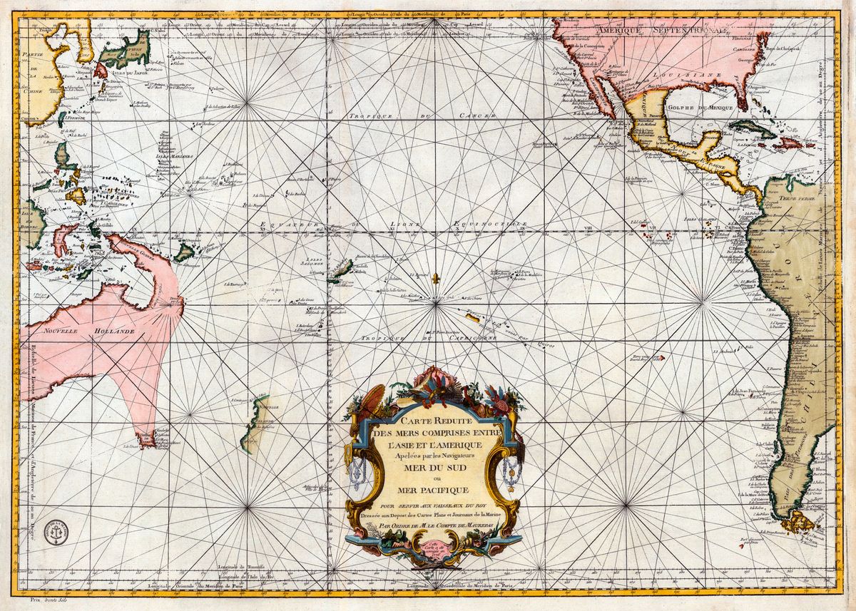 'south seas map' Poster, picture, metal print, paint by Cristina Romero ...