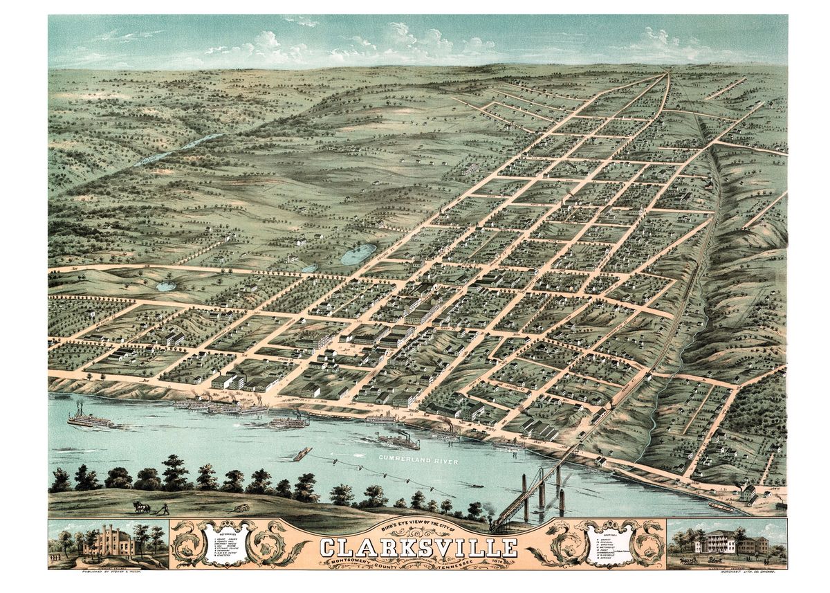 'Map of Clarksville ' Poster by Cristina Romero | Displate