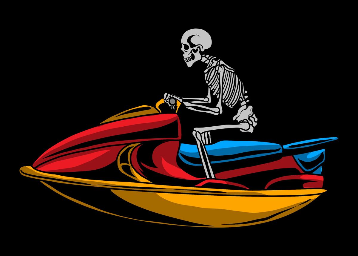 'Jet Ski' Poster, picture, metal print, paint by BobbyBubble | Displate