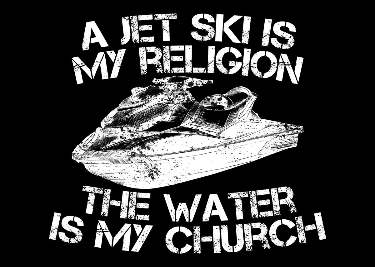 'Jet Ski' Poster, picture, metal print, paint by BobbyBubble | Displate