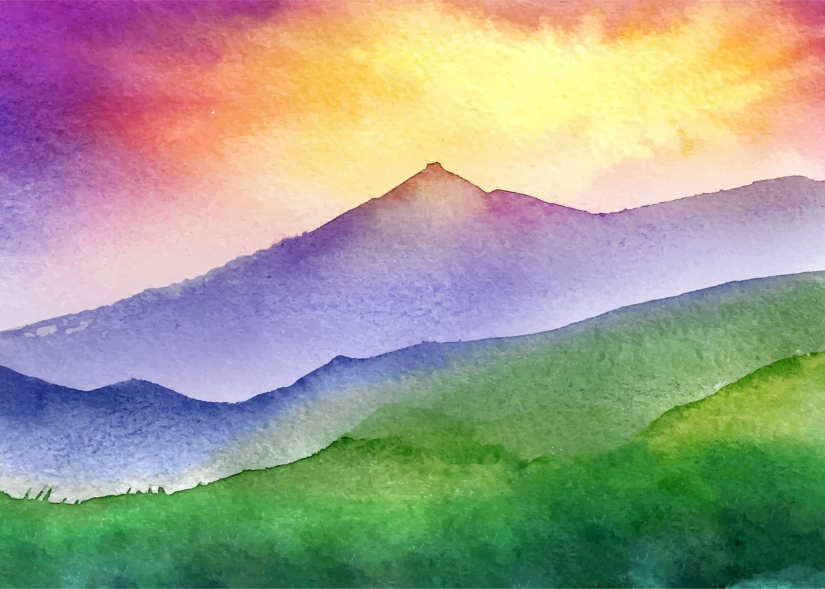 'Watercolor Spring Morning' Poster by Artistic Paradigms | Displate