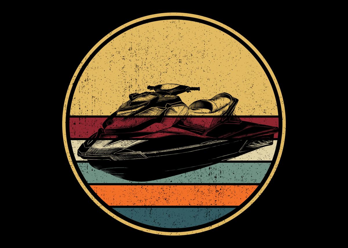 'Jet Ski' Poster, picture, metal print, paint by BobbyBubble | Displate