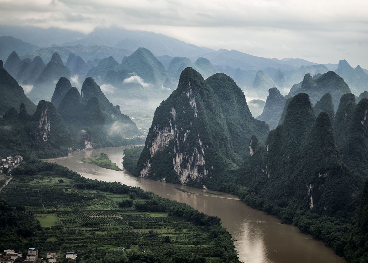 'river and mashan mountain ' Poster by ruacon 1214 | Displate