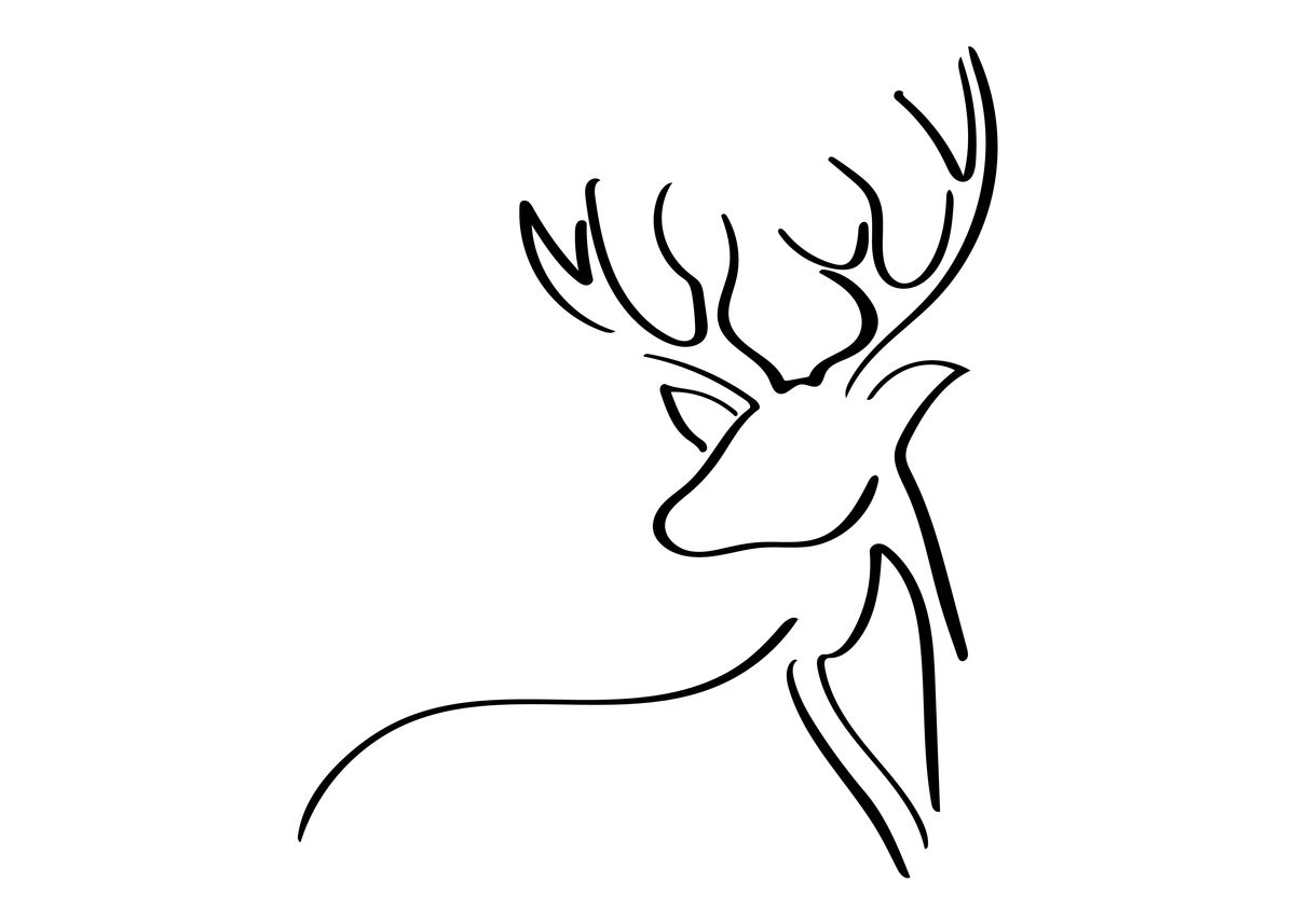 'Elk Line Art Minimal' Poster by Chris Hartmann | Displate