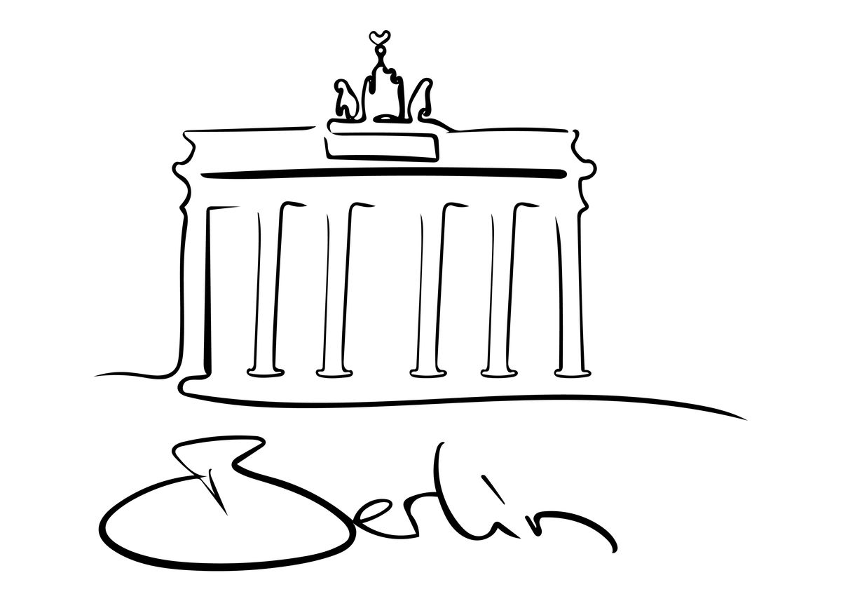 'Berlin Line Art Minimal' Poster, picture, metal print, paint by Chris ...