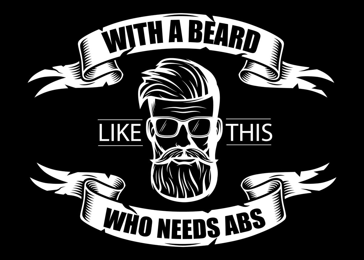 'Full Beard' Poster, picture, metal print, paint by BobbyBubble | Displate