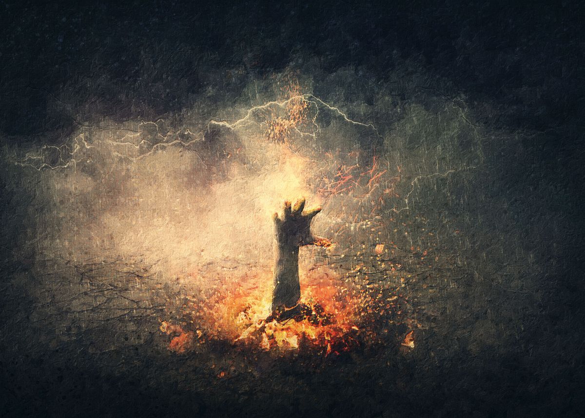 'The hand from hell' Poster, picture, metal print, paint by ...