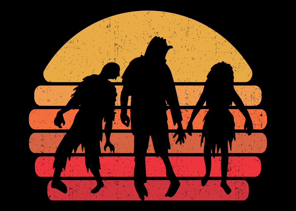 'Retro Zombies Vintage' Poster, picture, metal print, paint by ...