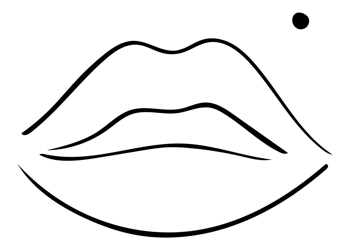 'Mouth Line Art Minimal' Poster, picture, metal print, paint by Chris ...