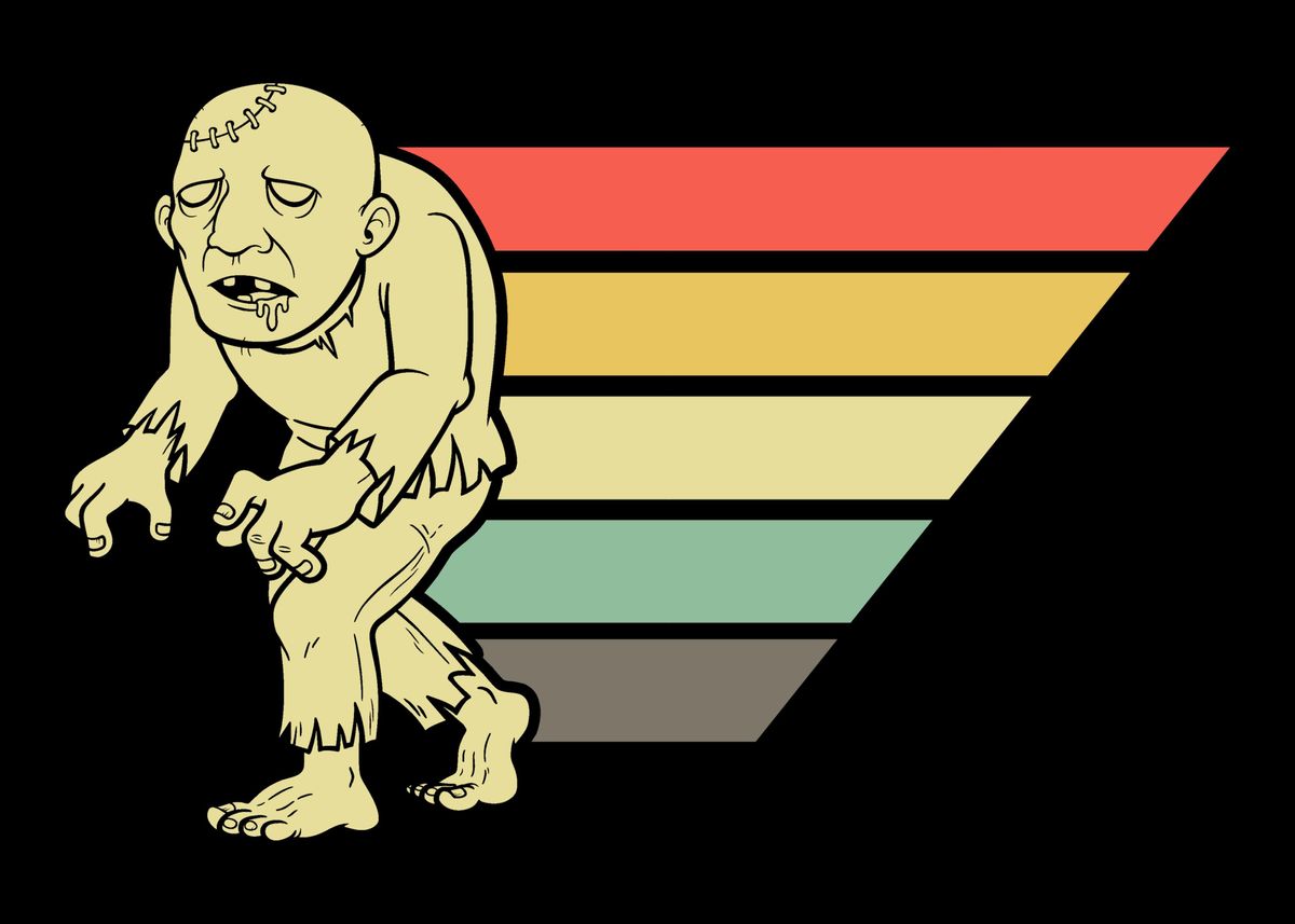 'Retro Zombies Vintage' Poster, picture, metal print, paint by ...