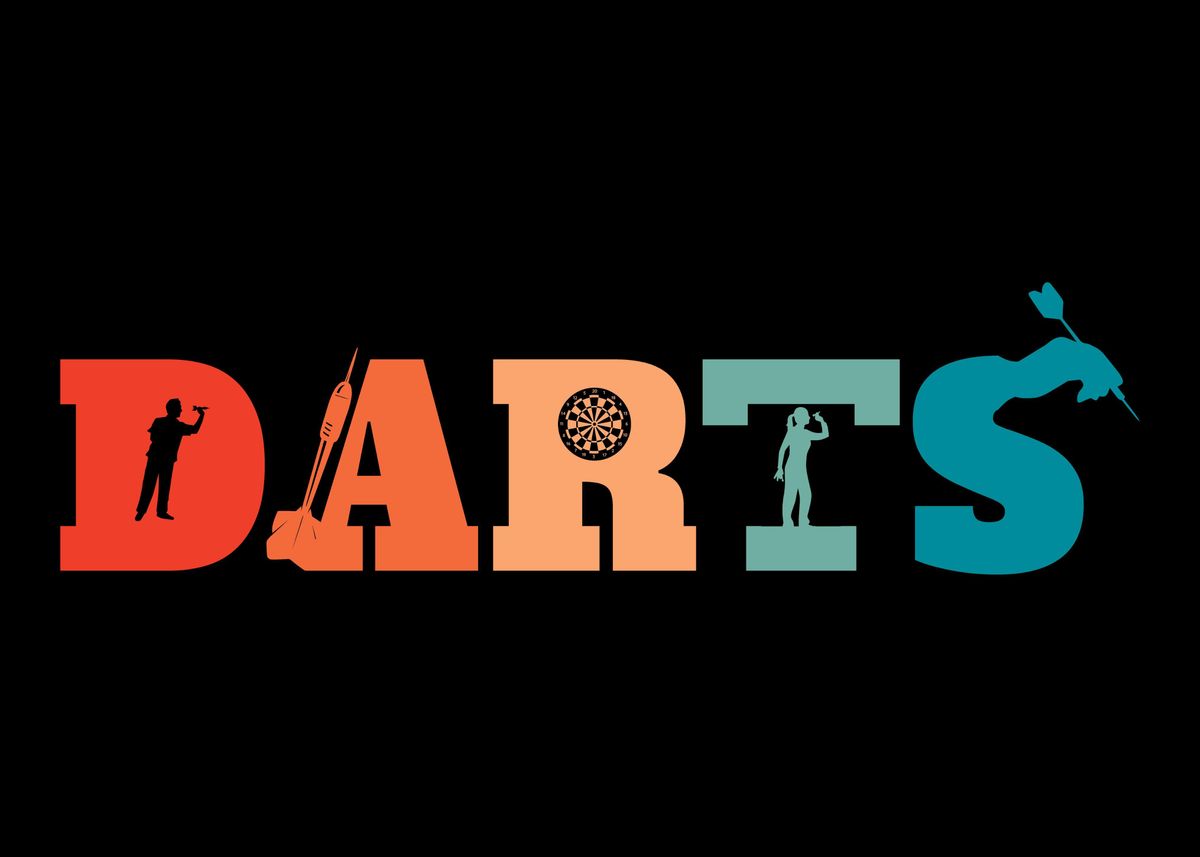 'Retro Darts Vintage Dart' Poster, picture, metal print, paint by ...
