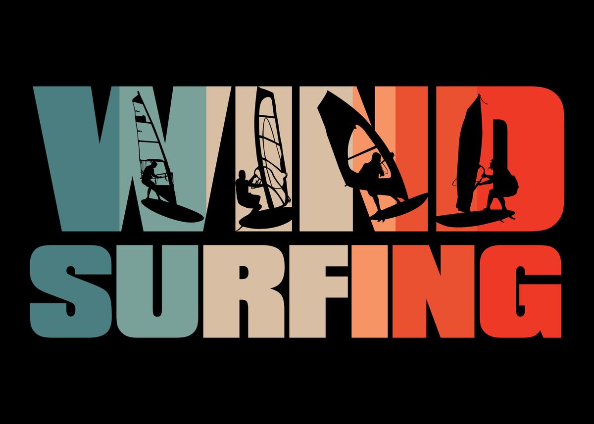 'Retro Windsurfing Vintage' Poster, picture, metal print, paint by ...