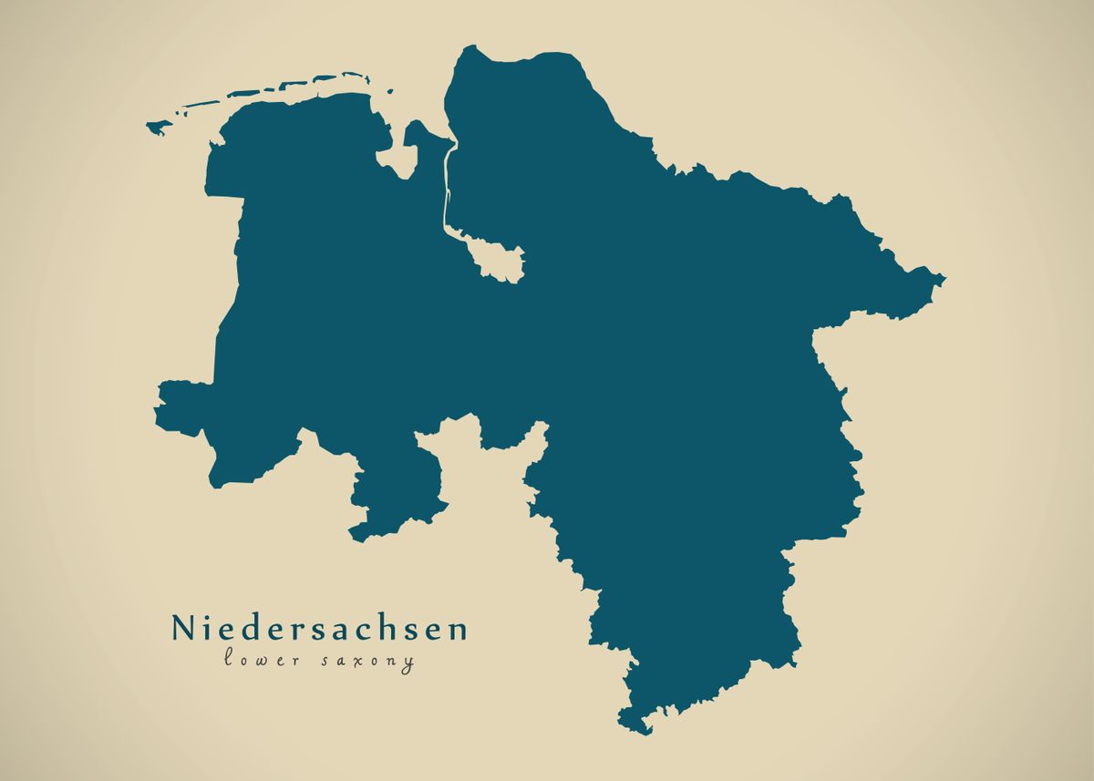 'Lower Saxony map' Poster, picture, metal print, paint by Ingo Menhard ...