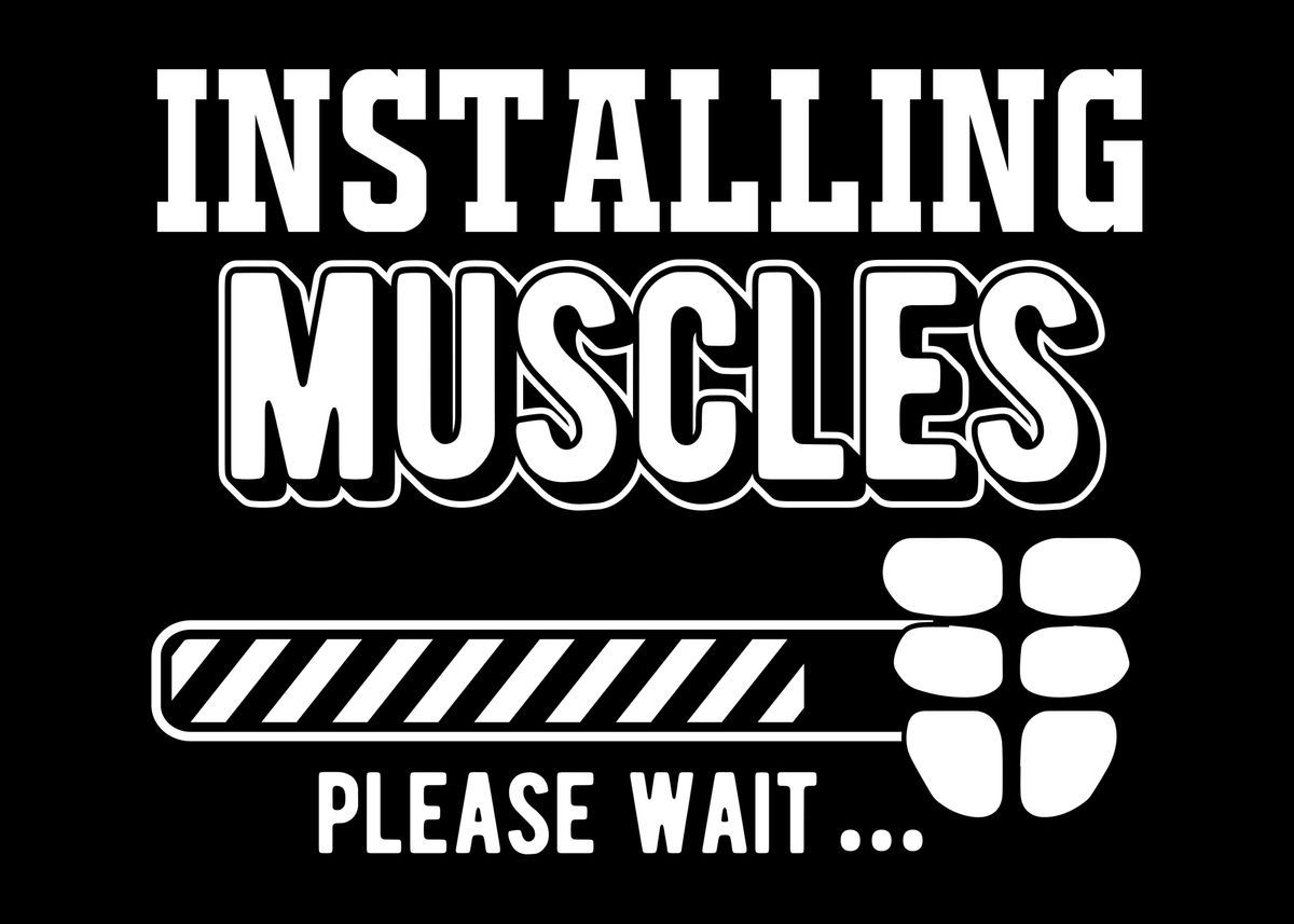 'Installing Muscles Sixpack' Poster, picture, metal print, paint by ...