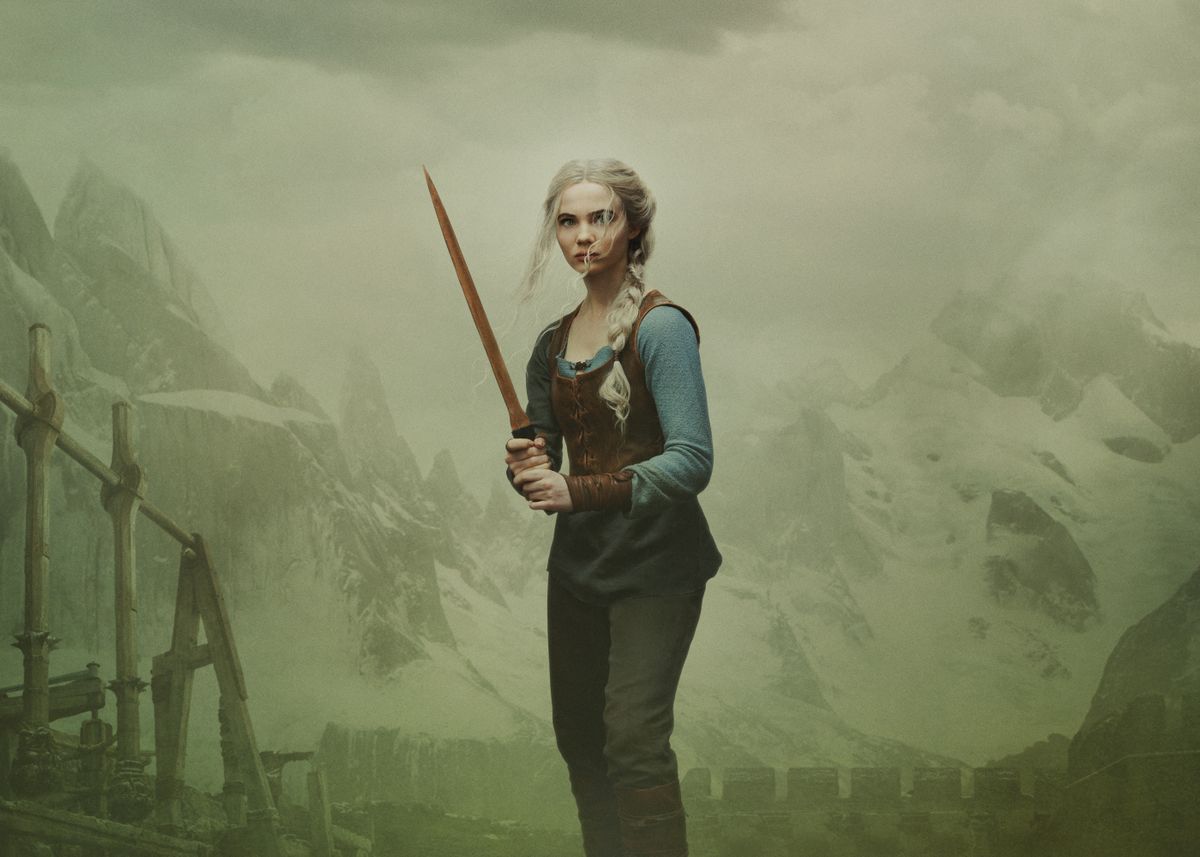 'Ciri with the Sword' Poster, picture, metal print, paint by The ...