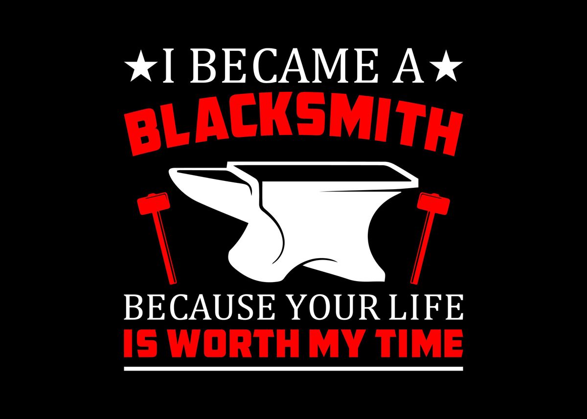 'Blacksmith Blacksmithing' Poster, picture, metal print, paint by ...