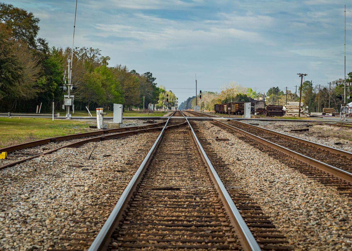 'Parallel Railroad Tracks ' Poster by Gestalt Imagery | Displate