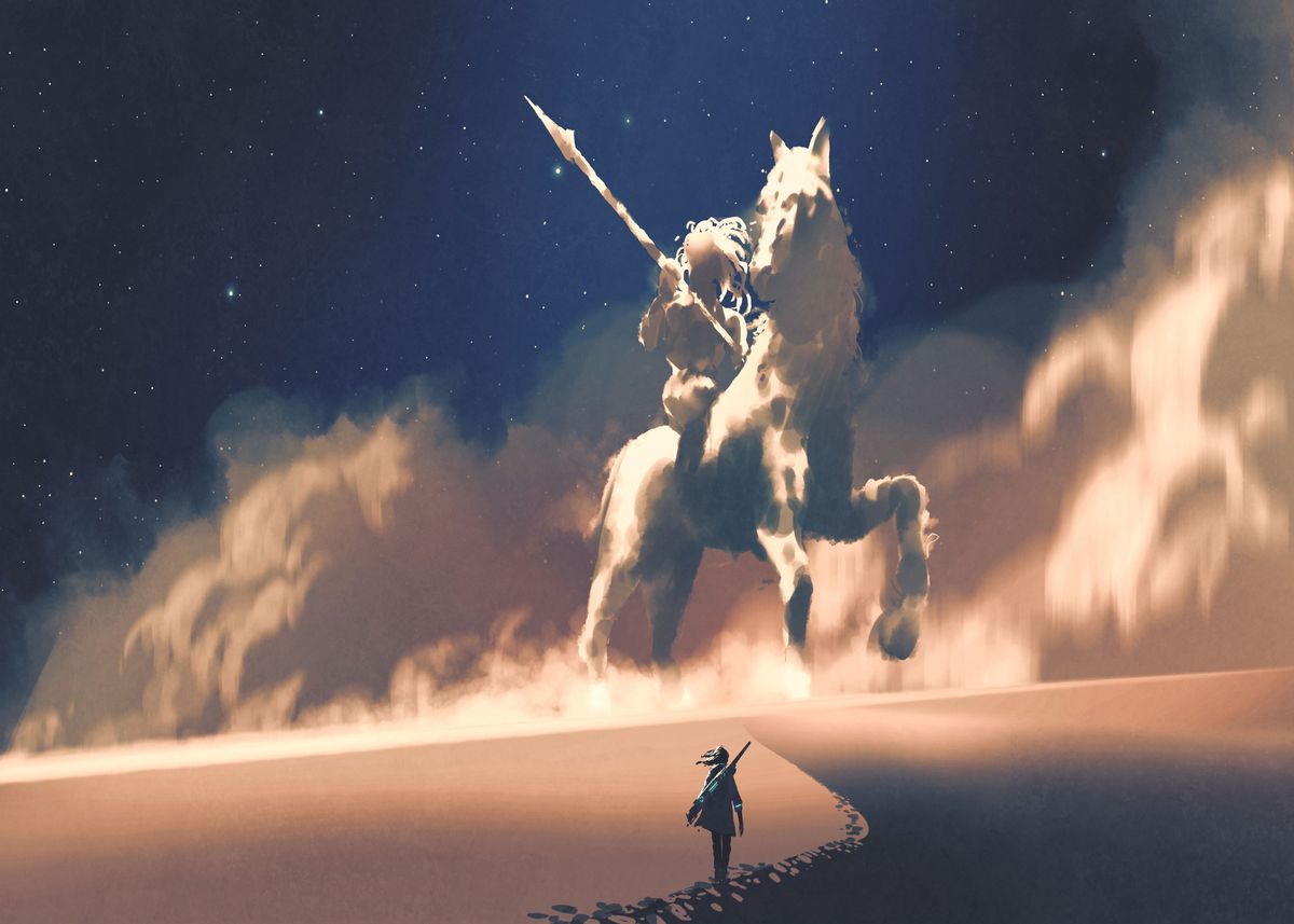 'Unicorn god' Poster, picture, metal print, paint by Designersen | Displate