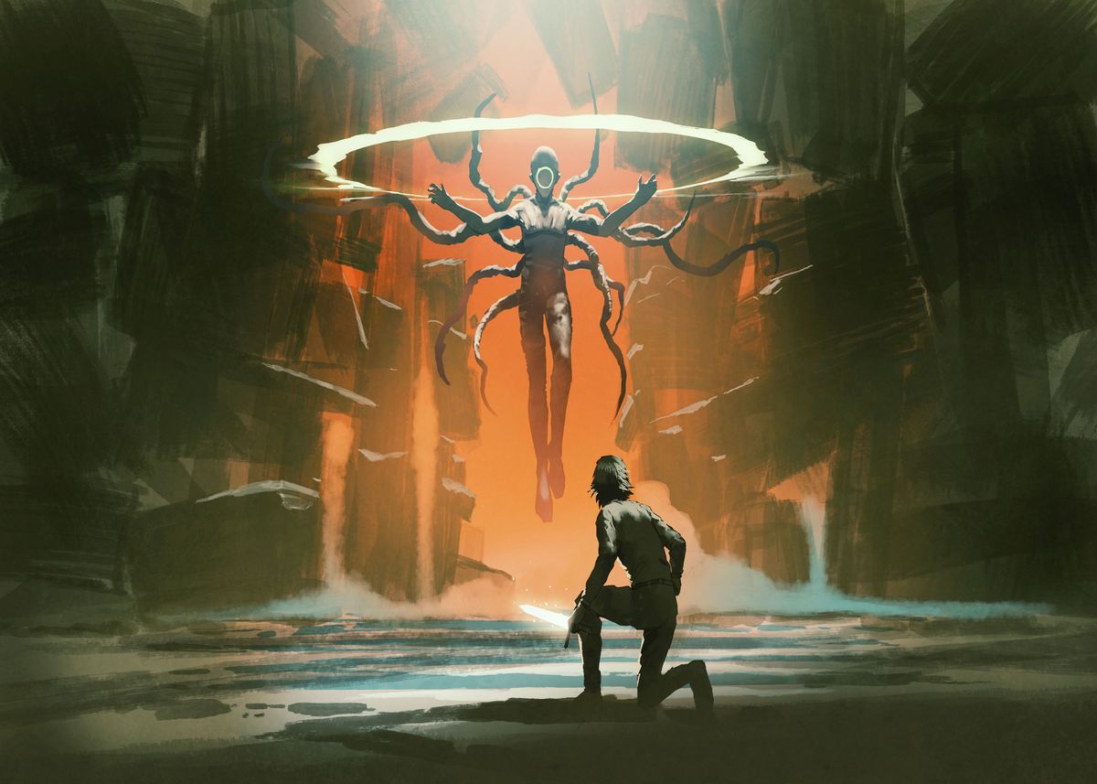 'ready for final boss' Poster, picture, metal print, paint by ...